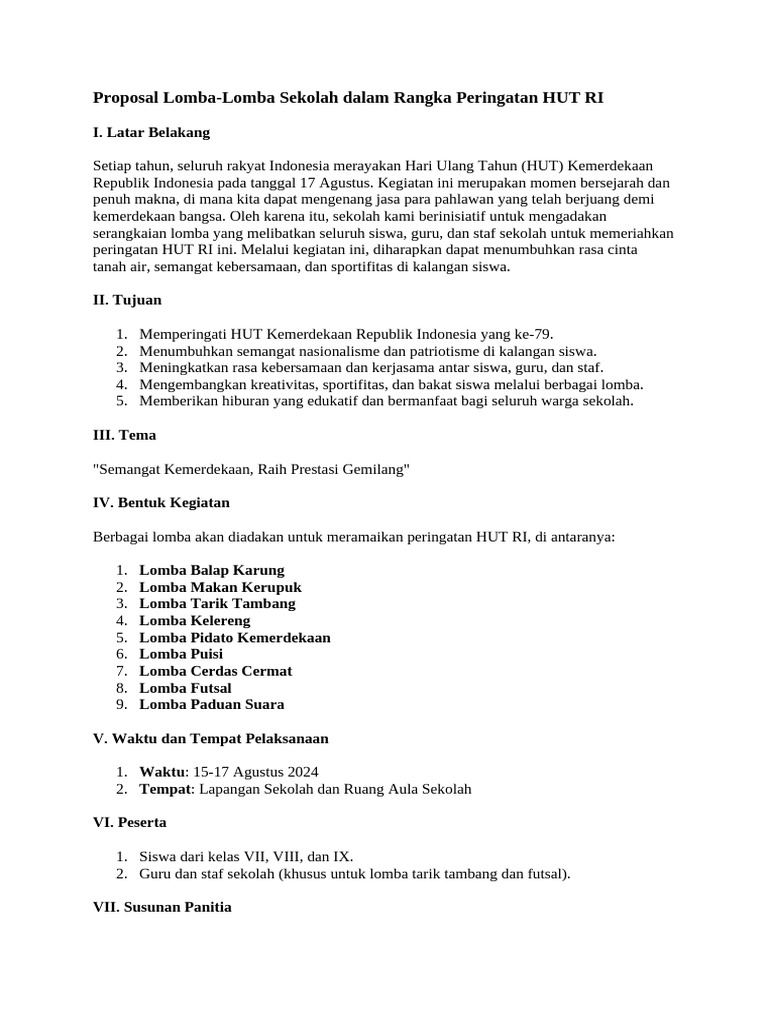 Proposal Lomba | PDF