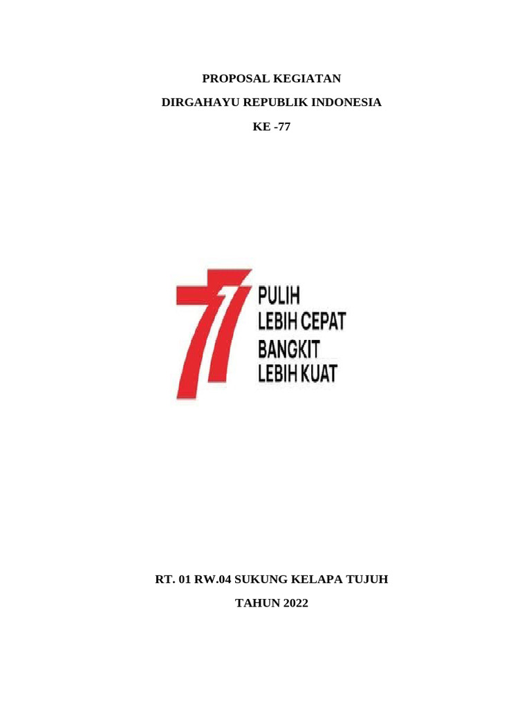 PROPOSAL KEGIATAN 17 2022 New | PDF