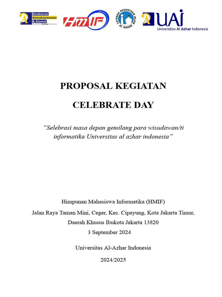 Proposal Celebrate Day 2024 | PDF