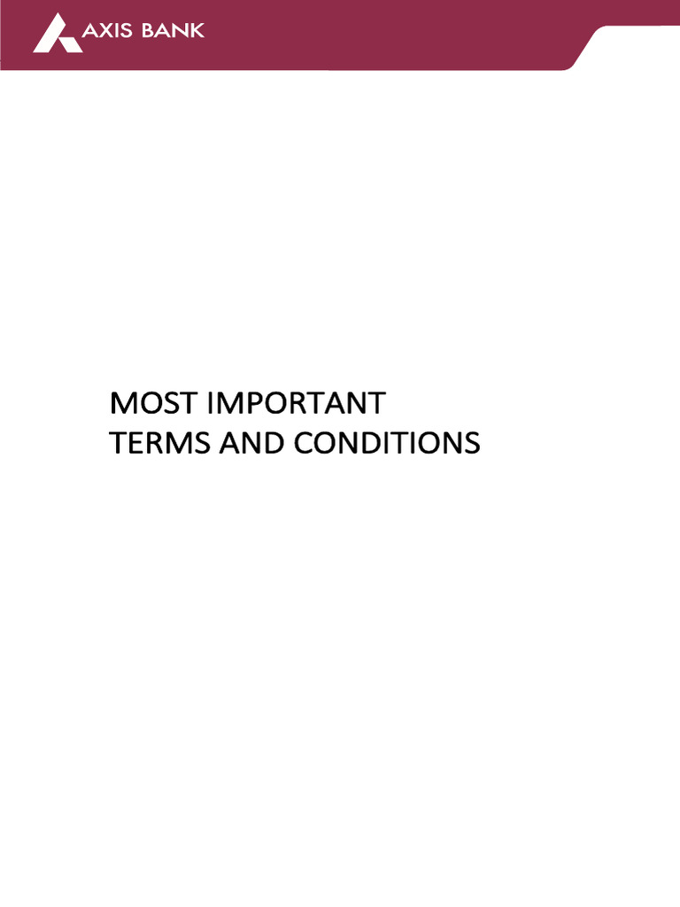 Mitc Card PDF Axix Bank Credit Card PDF Axix Bank of India | PDF ...