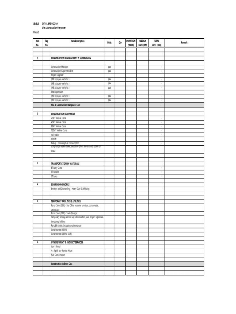 BIF Cost Estimate Report - PCC2 | PDF | Vehicles | Engineering