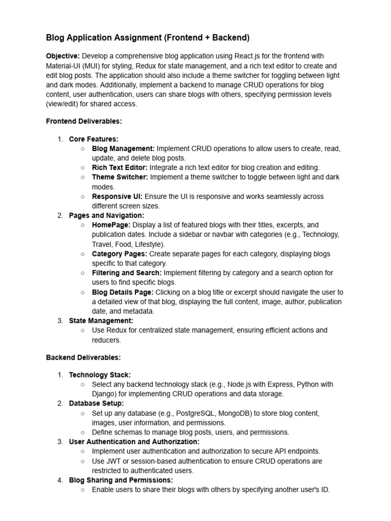 Tech Assignment | PDF