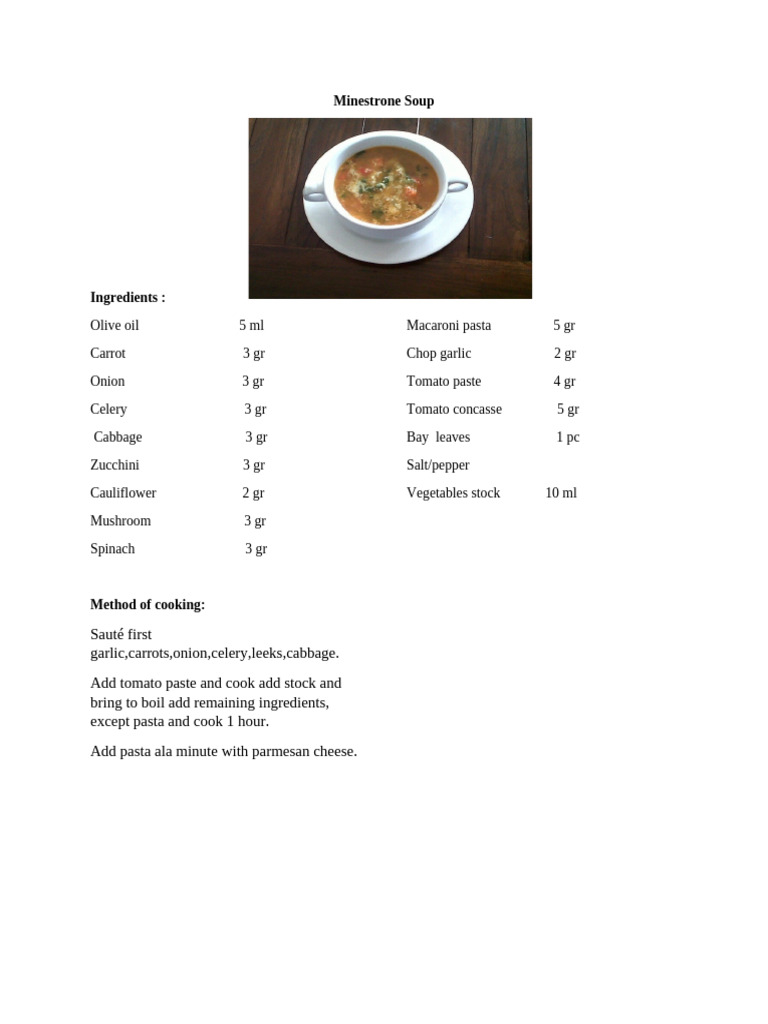 Menu Soup | PDF