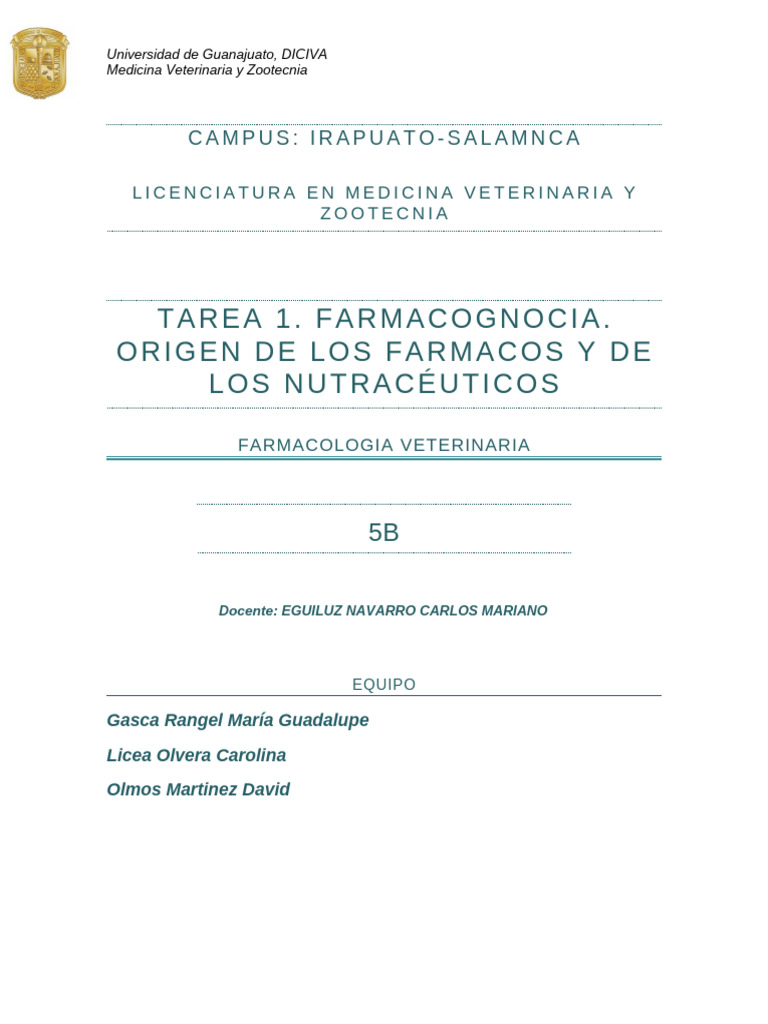 Tarea 1. Farmacognosia | PDF