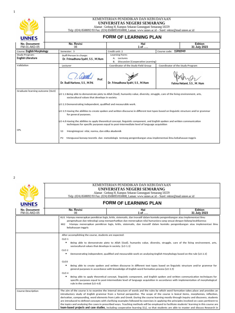 RPS English Morphology 2023 | PDF