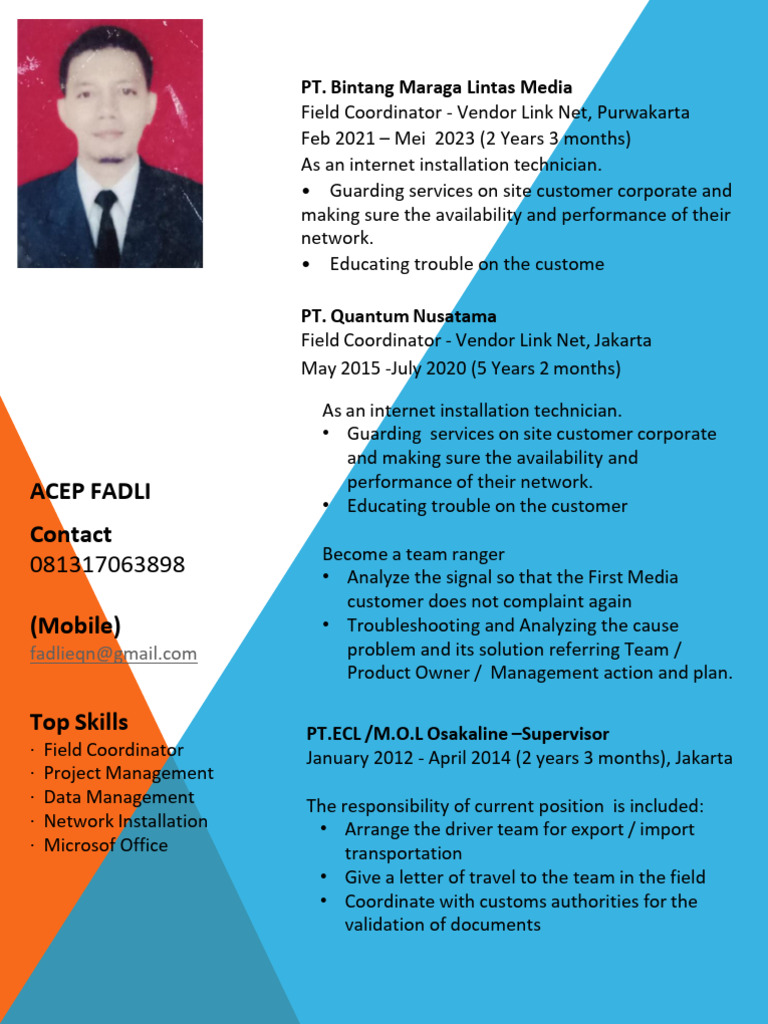 CV Fadlie New (AutoRecovered) | PDF