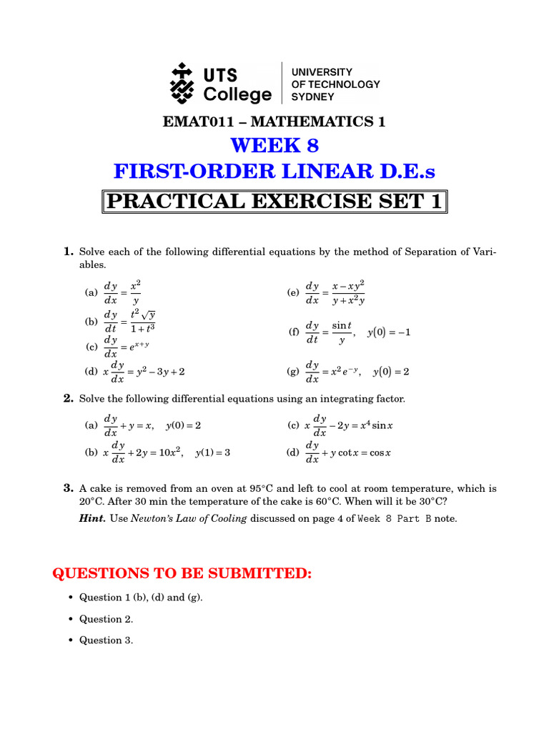 Week 8 - Practical Exercise Set 1 | PDF | Teaching Methods & Materials