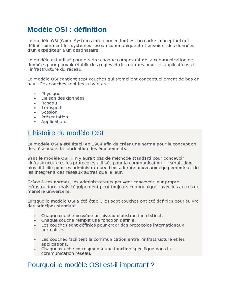 Modèle OSI | PDF