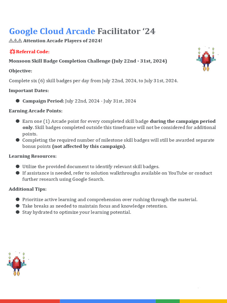 Skill Badges Arcade 2024 Cohort | PDF