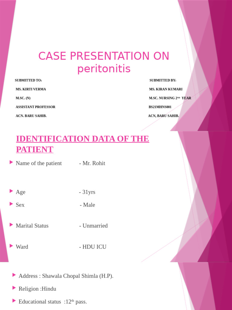 Case Presemtation On Acute Peritonitis | PDF