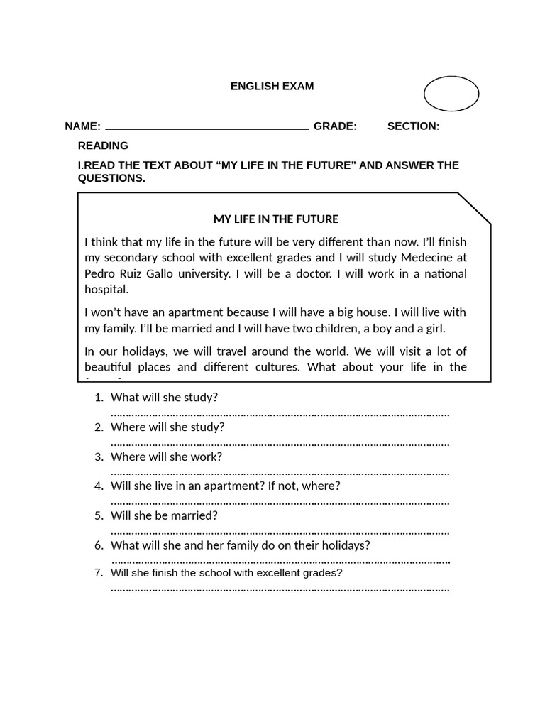 English Exam | PDF