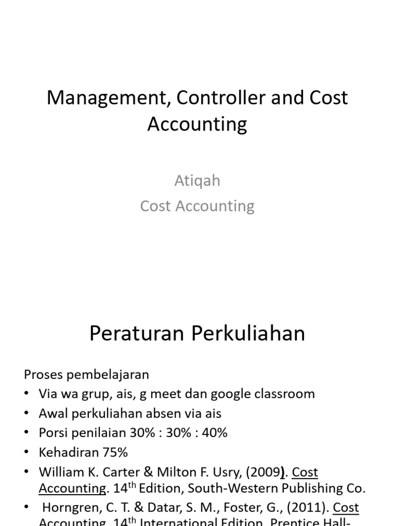 Cost Accounting: Management, controller, and Cost Accounting | PDF