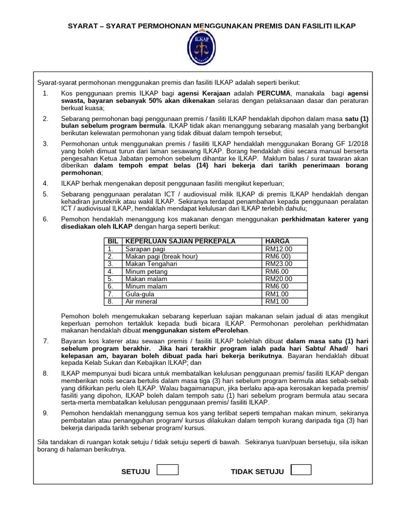 Borang Permohonan Fasiliti ILKAP | PDF