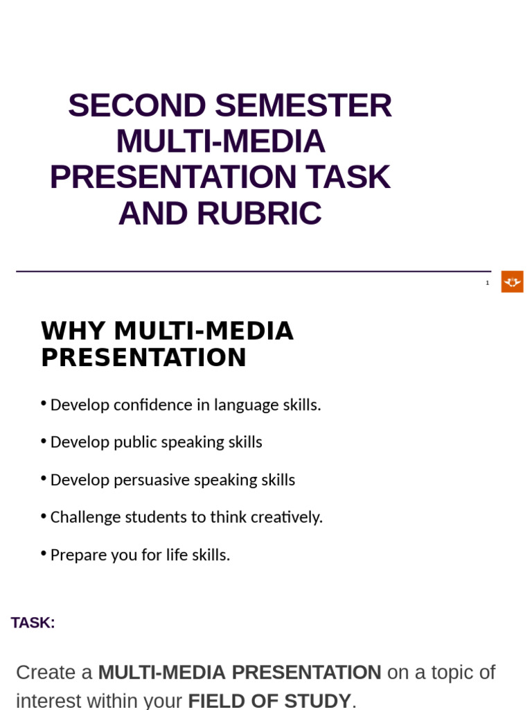 Second Semester Multimedia Presentation Task and Rubric | PDF
