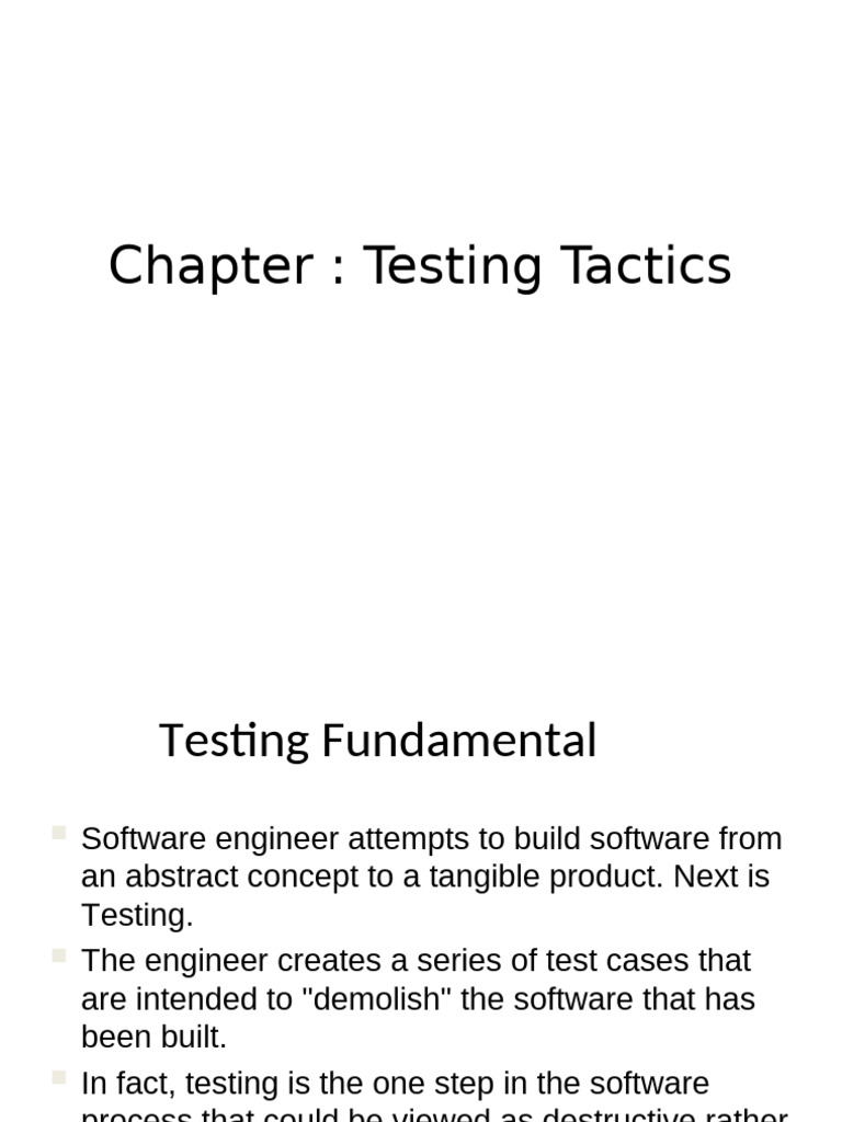 Chapter 8 Testing Tactics | PDF
