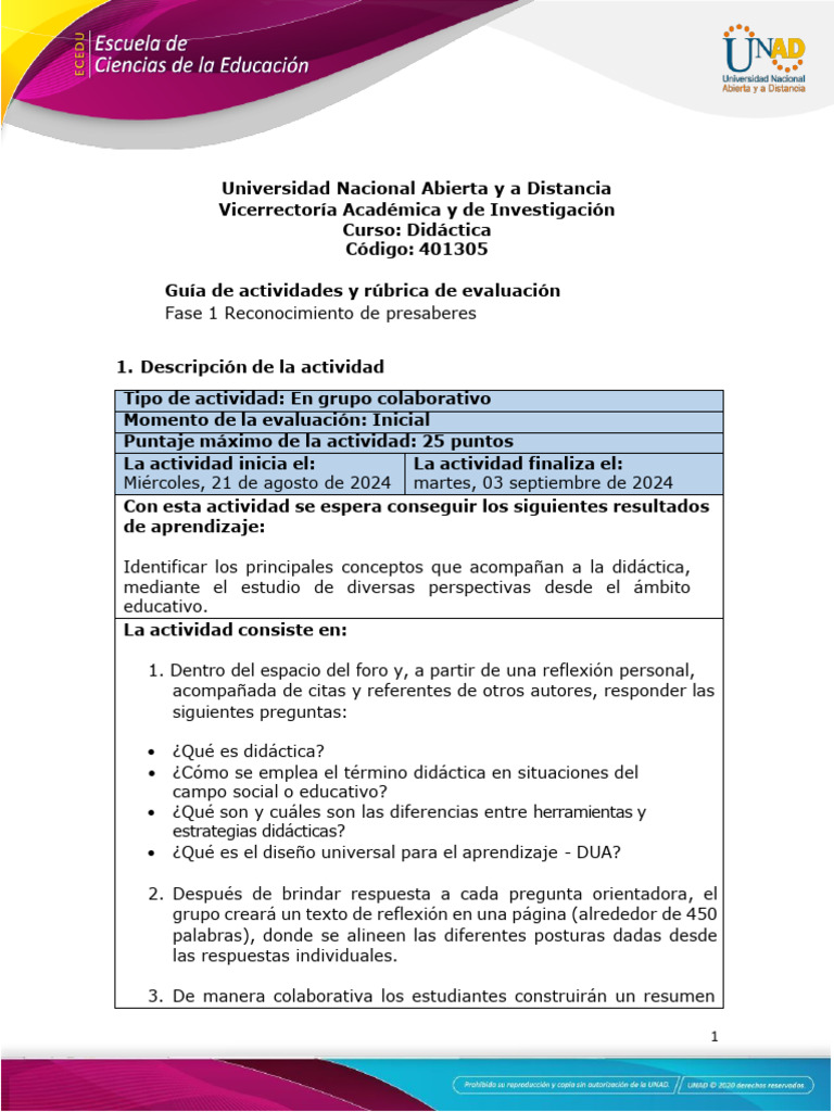 Unidad 1 - Fase 1 - Reconocimiento de Presaberes | PDF