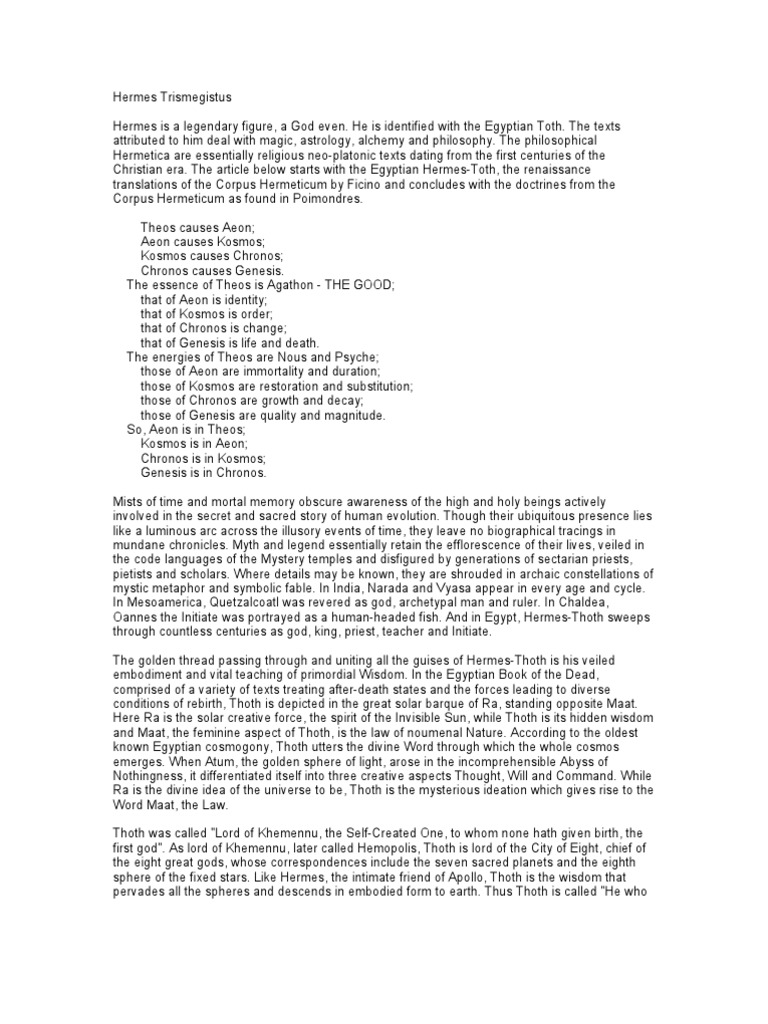 HERMES | PDF | Hermes Trismegistus | Hermeticism
