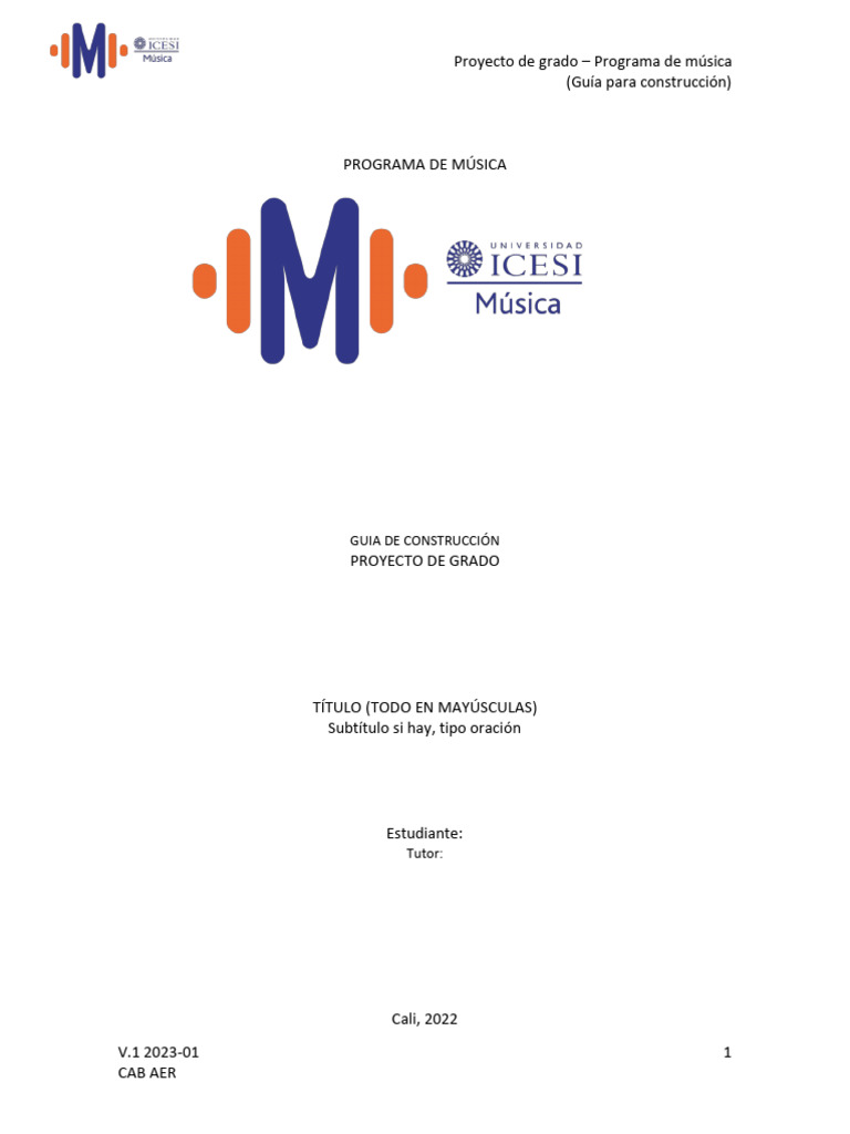 Guia para Construcción de PDG Programa de Música V1.3 13 - 02-2023 | PDF