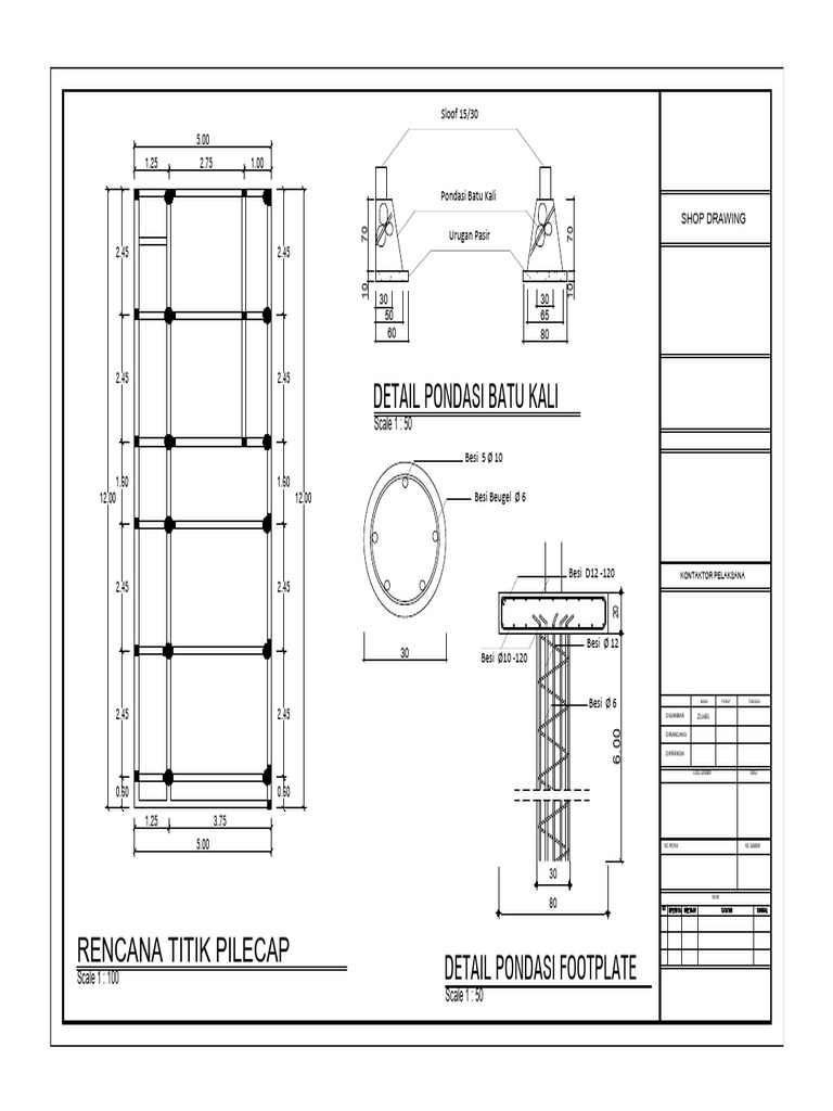 Detail Gambar Pondasi Bore Pile Rumah 4 Lantai | PDF