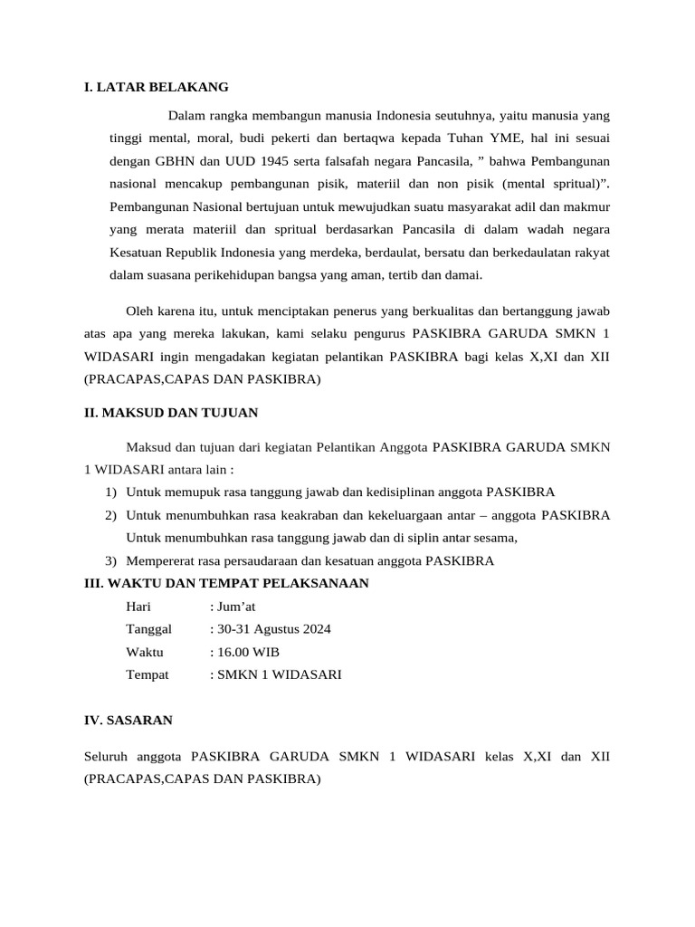 Pelantikan Paskibra 2024 | PDF