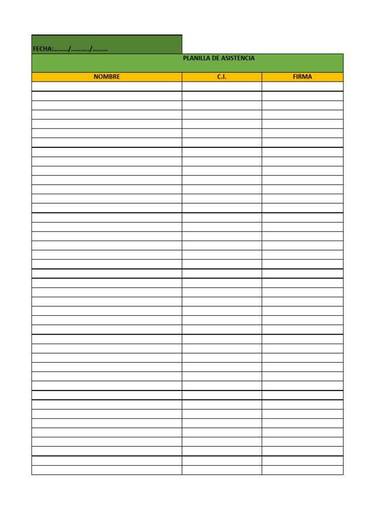 Planilla de Asistencia Pila | PDF