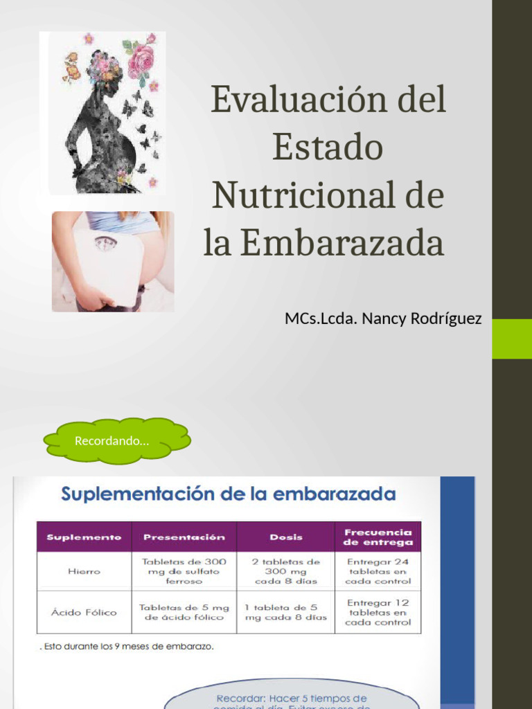 Evaluación Del Estado Nutricional de La Embarazada | PDF