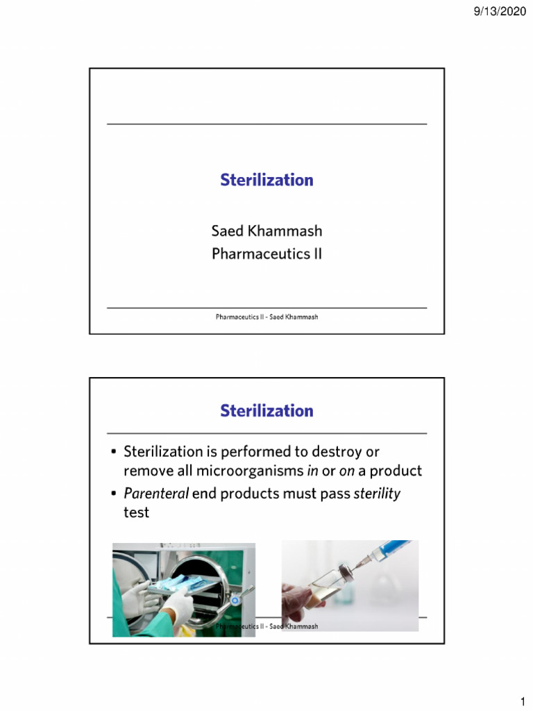Sterilization 1 | PDF