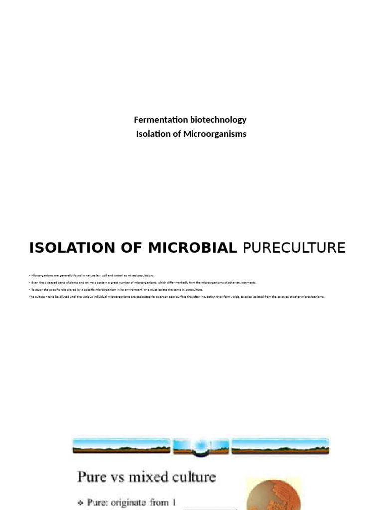Lecture 3 Isolation of Microorganisms | PDF