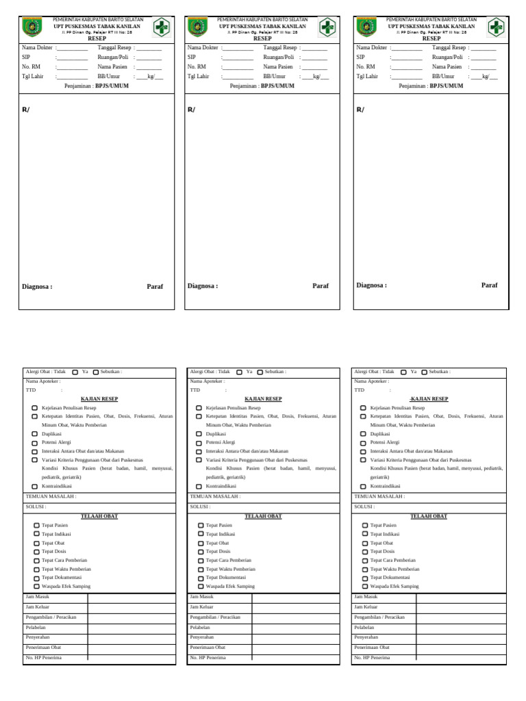 Format Resep Puskesmas | PDF