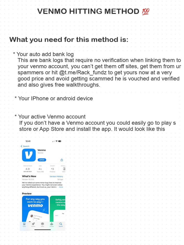 Venmo Method 2024 Best Method?? | PDF