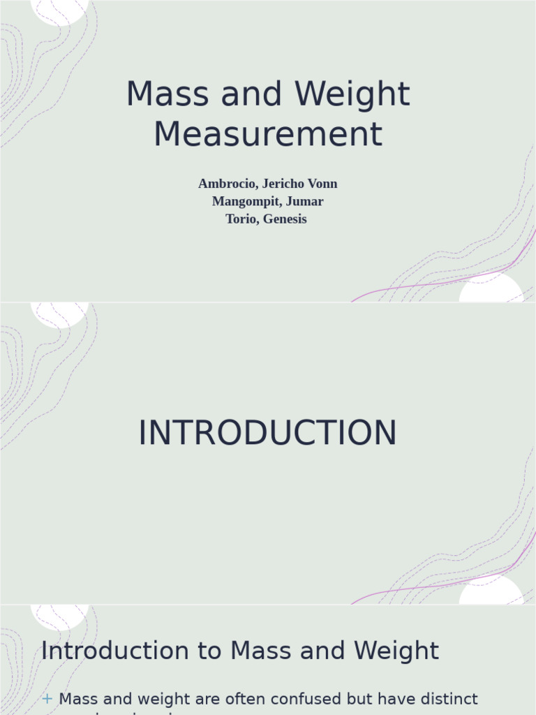 Mass-and-Weight-Measurement | PDF