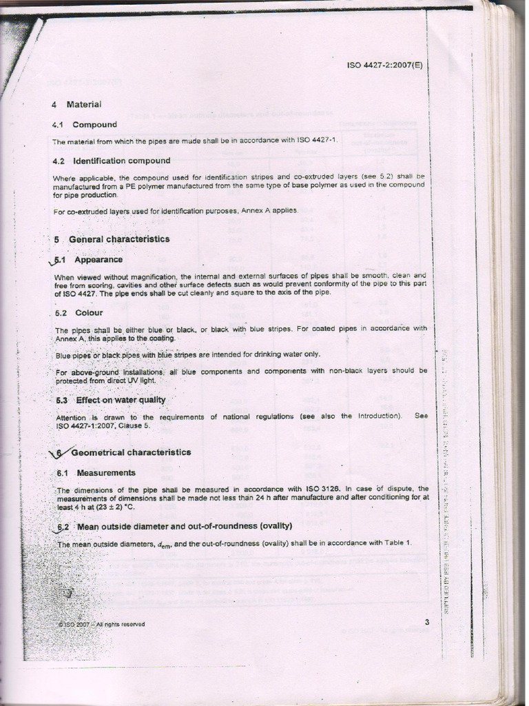 Sp. No. ISO 4427 ISo Certificate | PDF