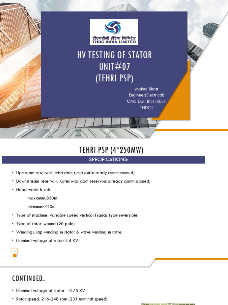 HV Testing of Stator Unit#07 | PDF