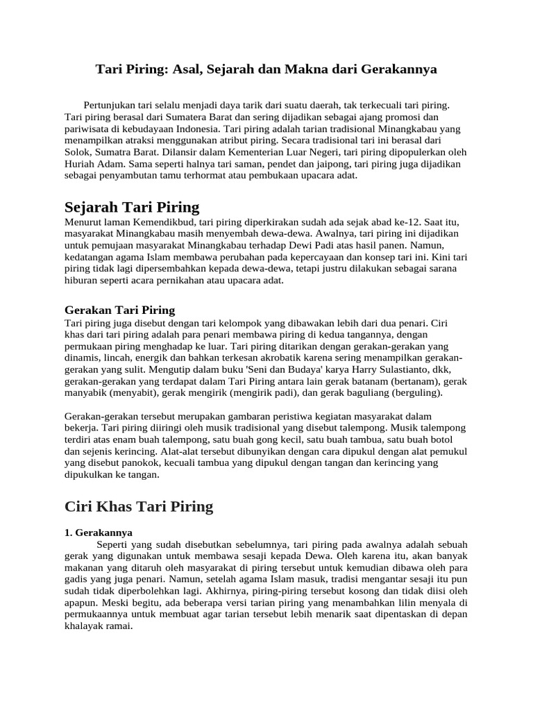Tari Piring | PDF