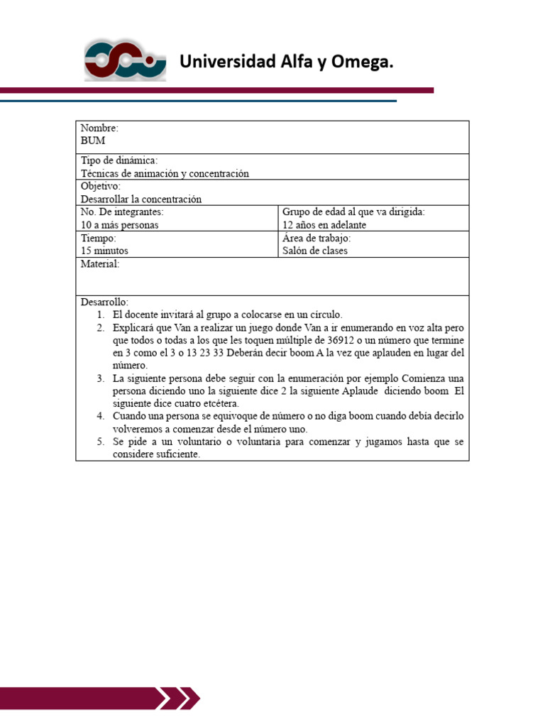 Copia de Formato de Dinámica de La Antología-1 | PDF