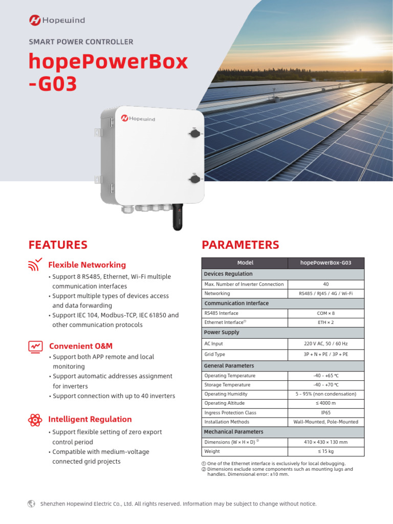 Hopewind - hopePowerBox-G03 | PDF | Computer Network | Information And Communications Technology