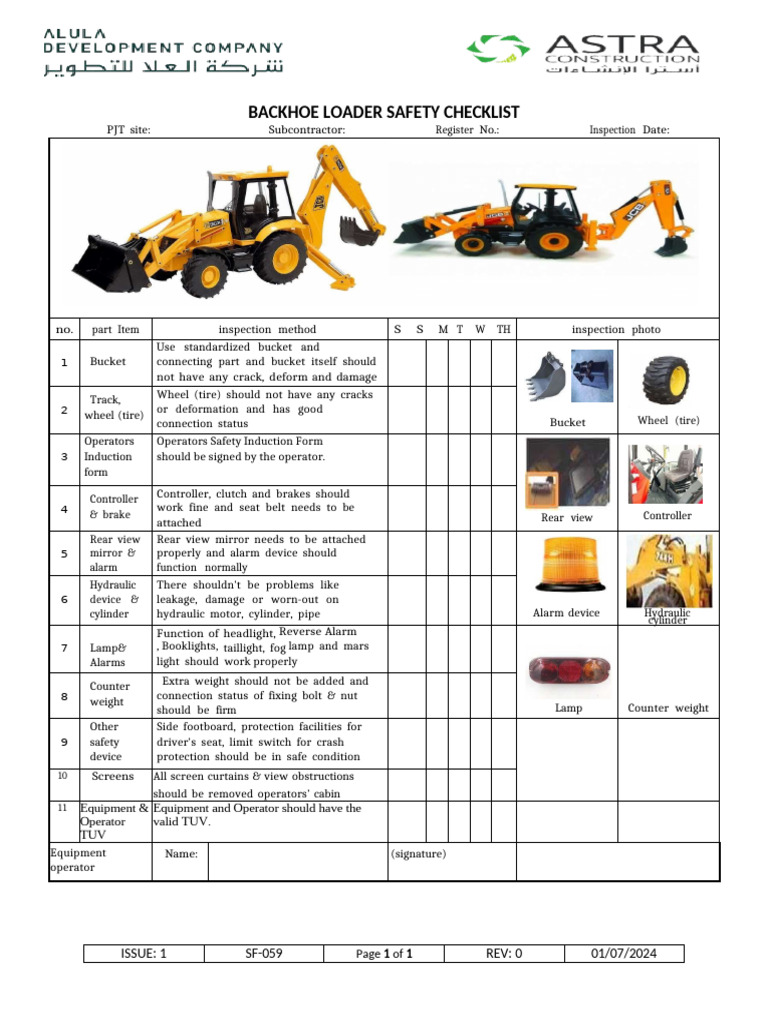 JCB Checklist | PDF