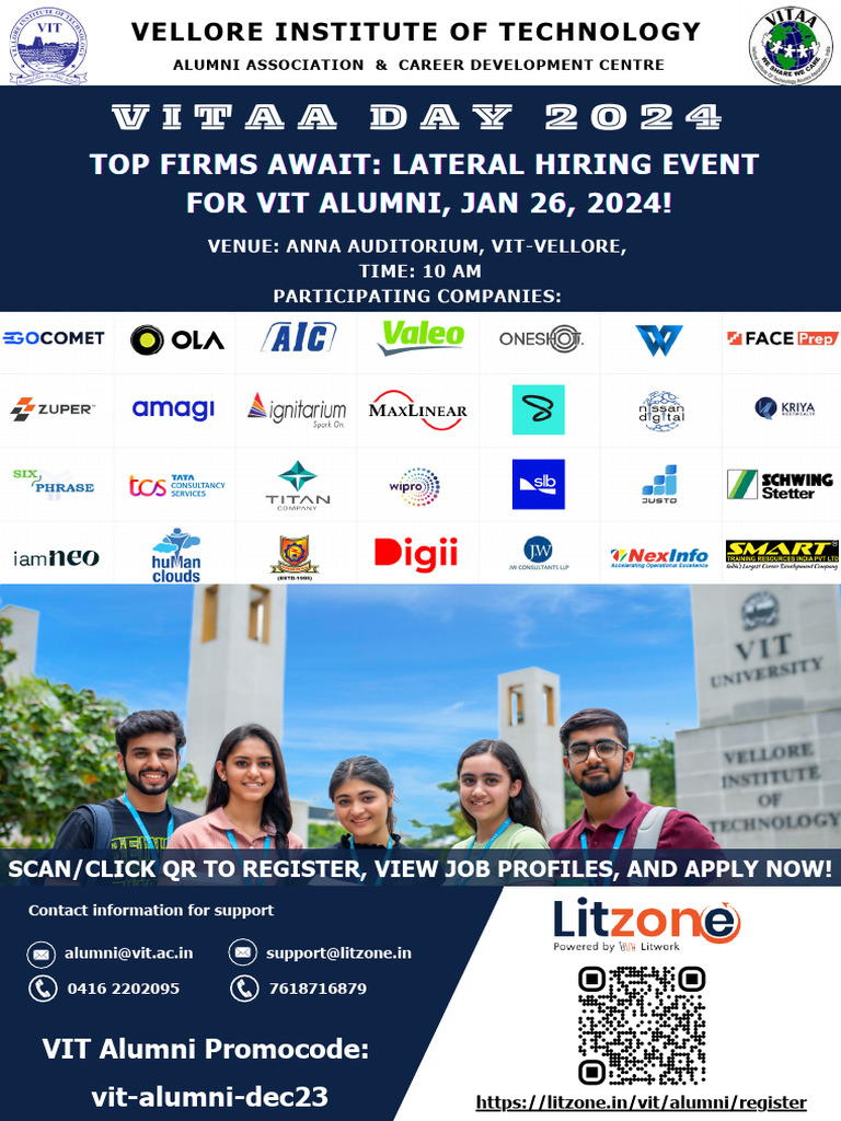 VIT Lateral Hiring Event, Jan 26 2024, Register On Litzone Now! | PDF