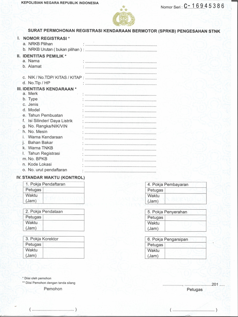 Samsat No Seri 16945386 | PDF