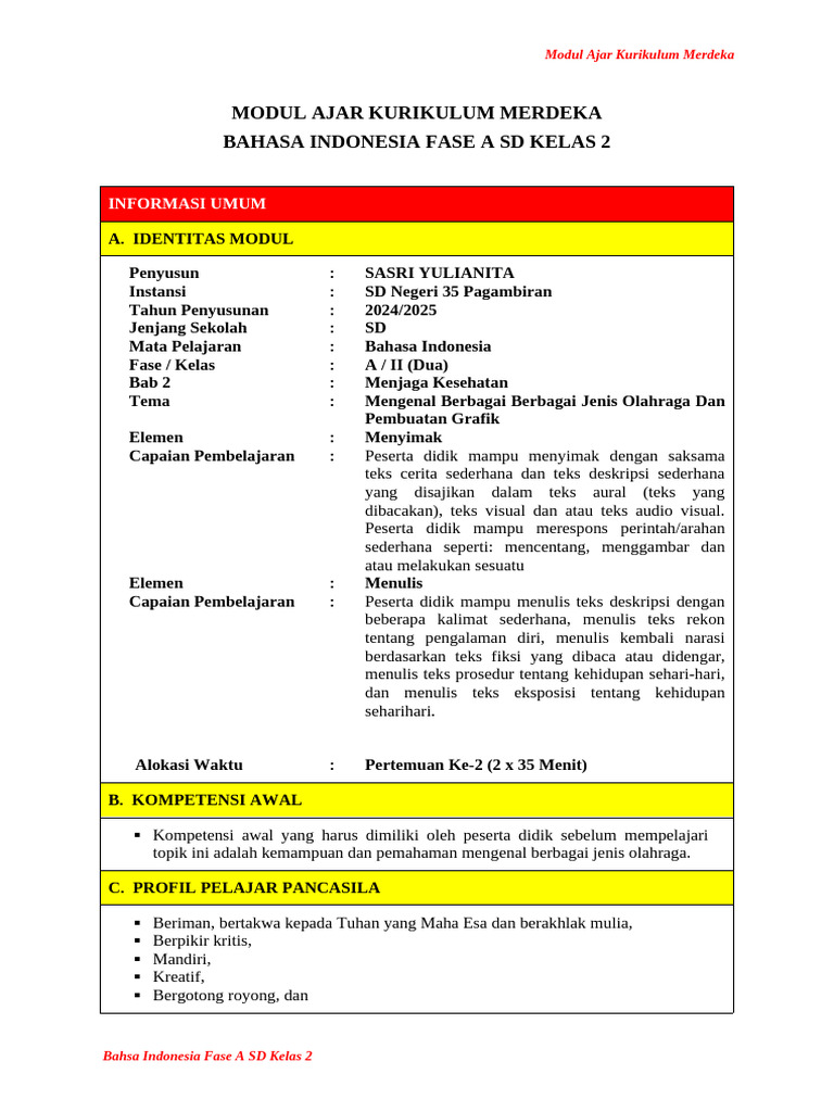 Modul Ke 2 Bi Sasri | PDF