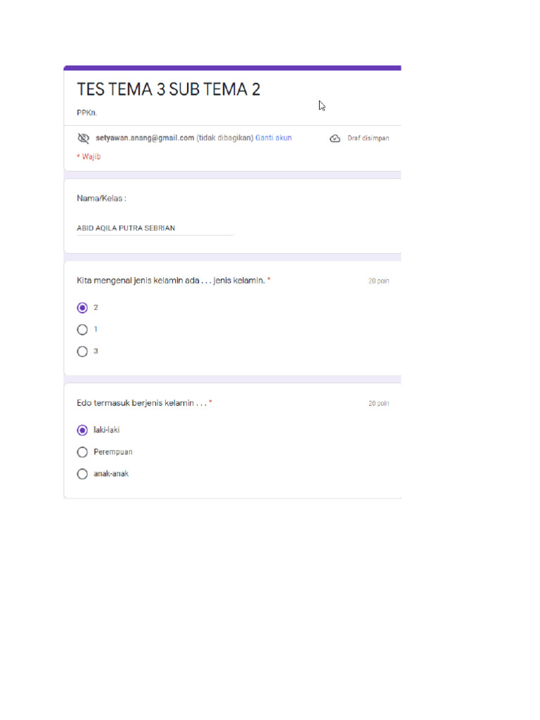 Evaluasi Tema 3 ST 2 | PDF