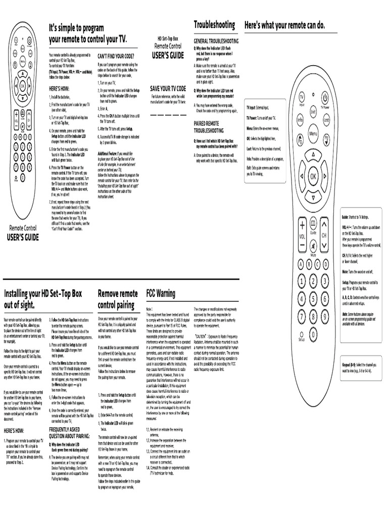 Remote Guide Digital Adapter Universal Remote Evolution HD | PDF