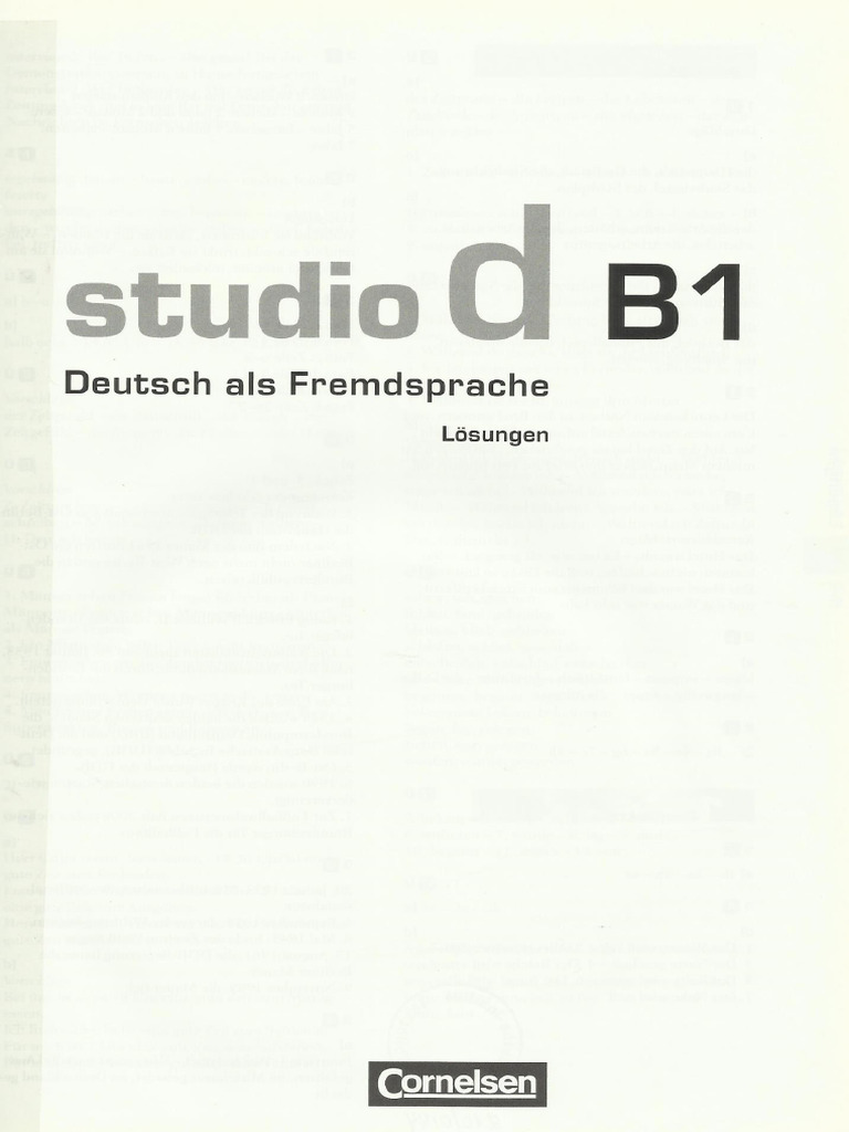Studio D B1 Kurs - Und Uebungsbuch Loesungen | PDF
