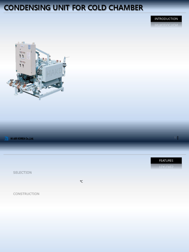 Offshore - Condensing Unit For Cold Chamber | PDF