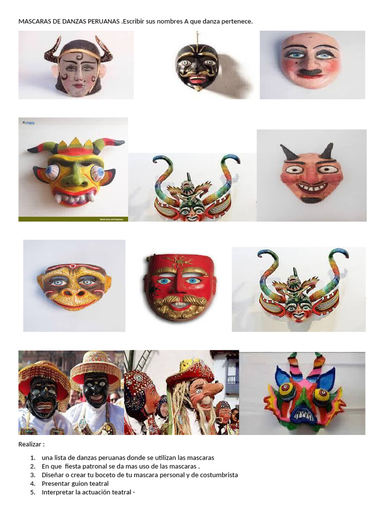 Máscaras en Danzas Peruanas | PDF | Artes del Lenguaje y Comunicación ...