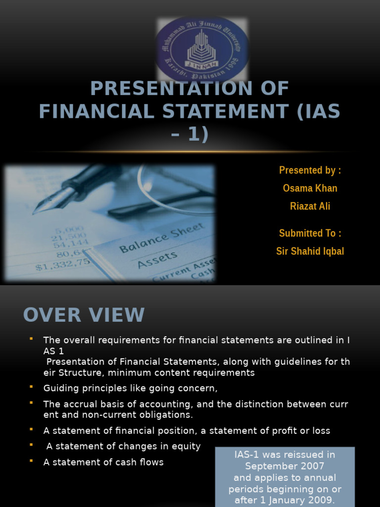 Presentation of Financial Statement (Ias - 1 | PDF