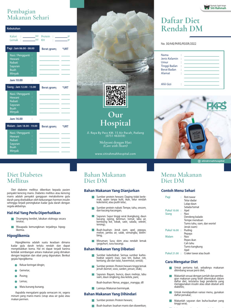 Leaflet Daftar Diet Rendah DM | PDF