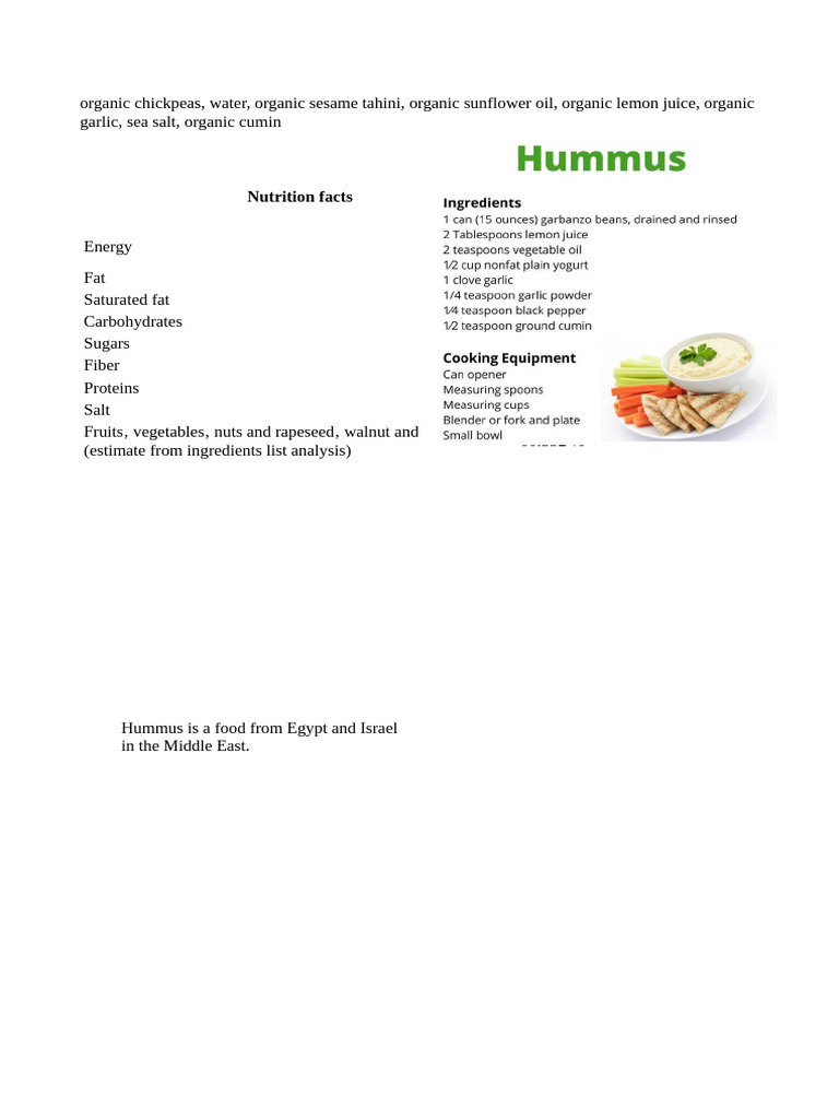 Hummus | PDF
