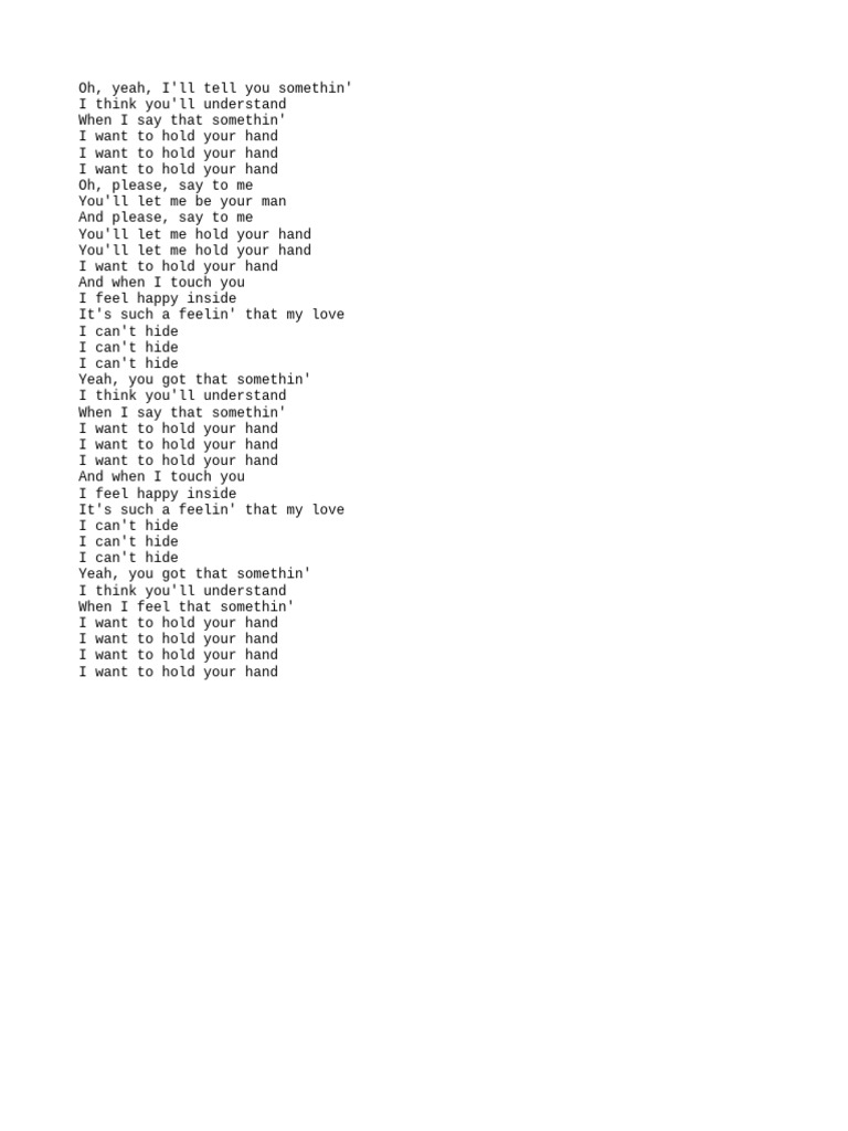 I Want To Hold Your Hand | PDF