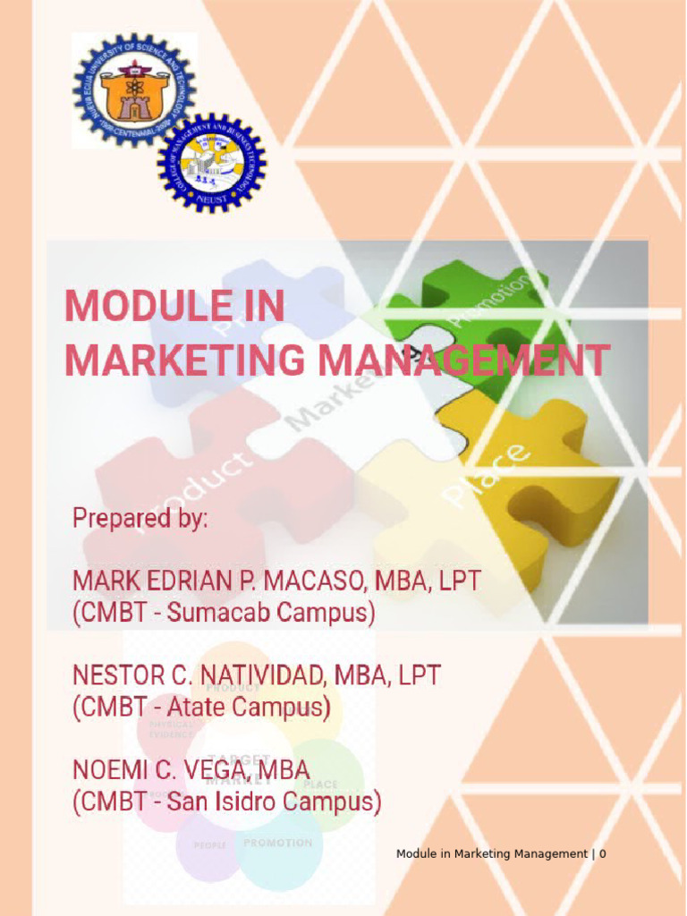 Marketing Management Learning Module | PDF | Marketing | Product (Business)